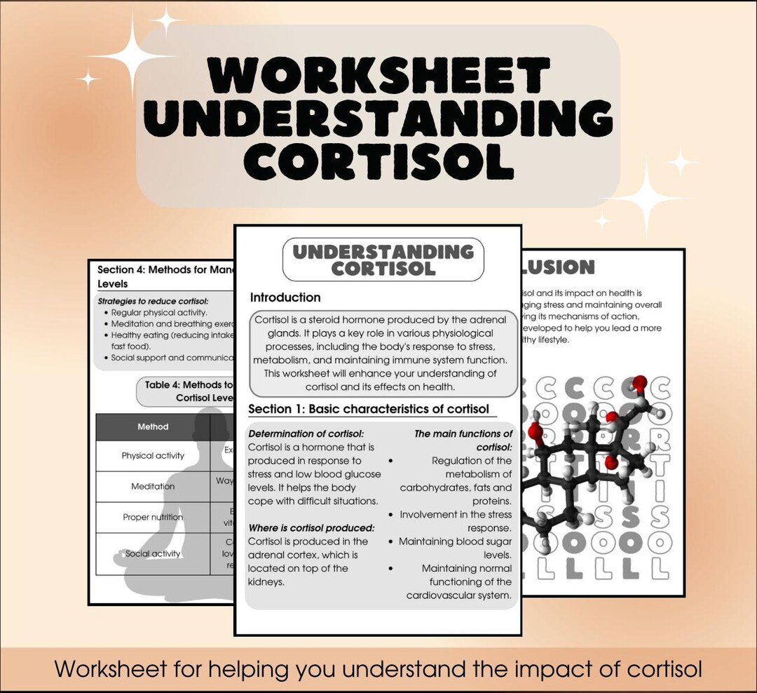 Cortisol Control: Worksheets for Stress Balance and Management - Etsy ...