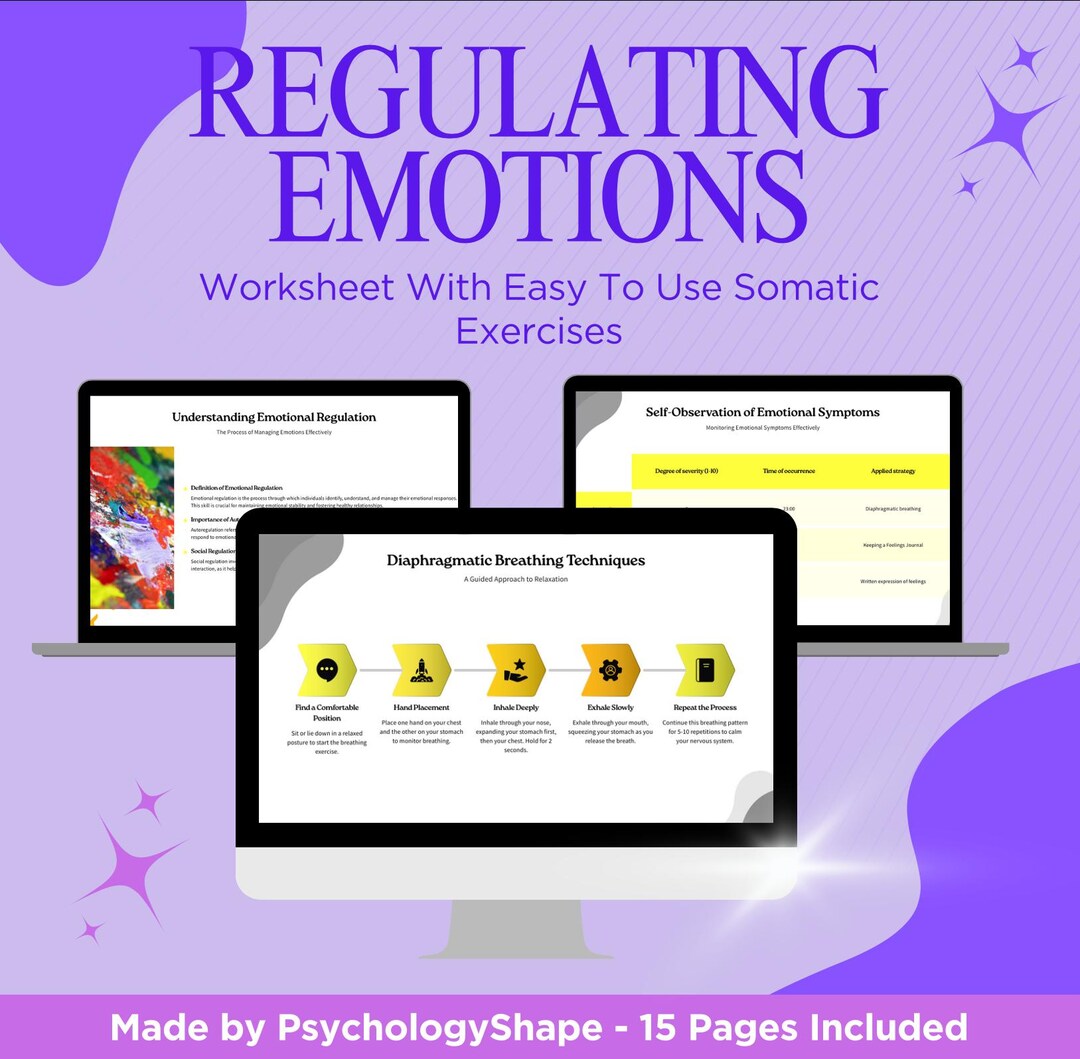 Regulating Emotions: Somatic Exercises Worksheet – 19 Pages of Easy-to ...