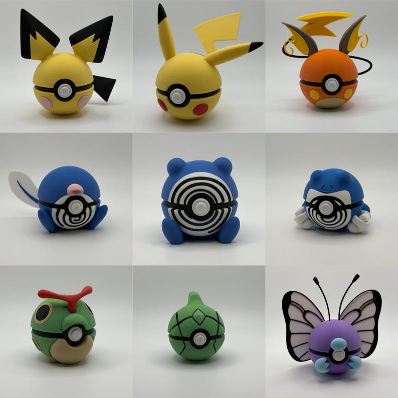 3D Printed Pokeballs | Inspired by Generation One Pokémon | Custom ...