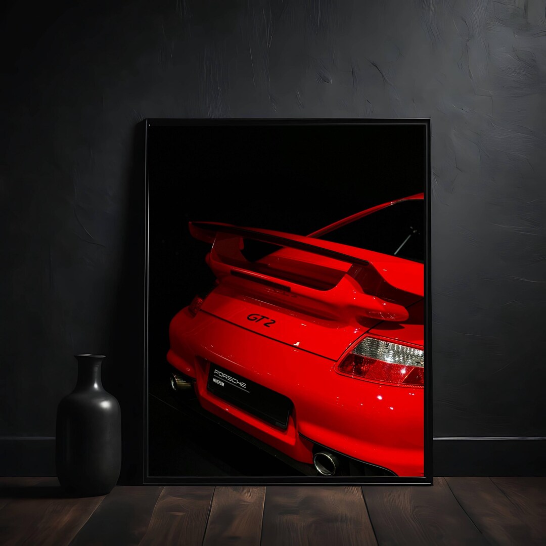 Red Porsche Poster, Porsche Print, Porsche Wall Art, Vintage Car Poster ...