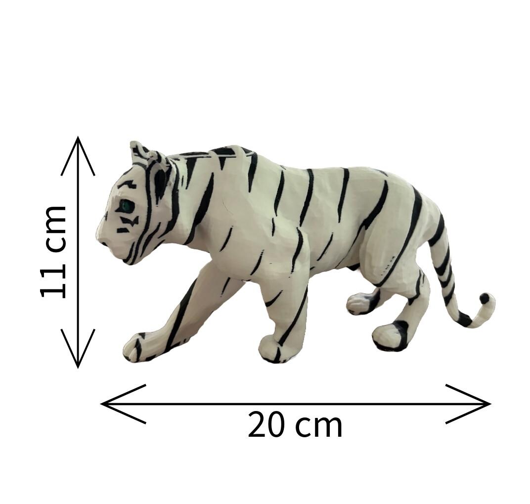 Realistic Siberian White Tiger Figurines Animal Figure Any Room ...