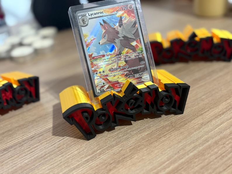 Pokemon Card Display Stand – Card Holder With Bold Logo for TCG ...