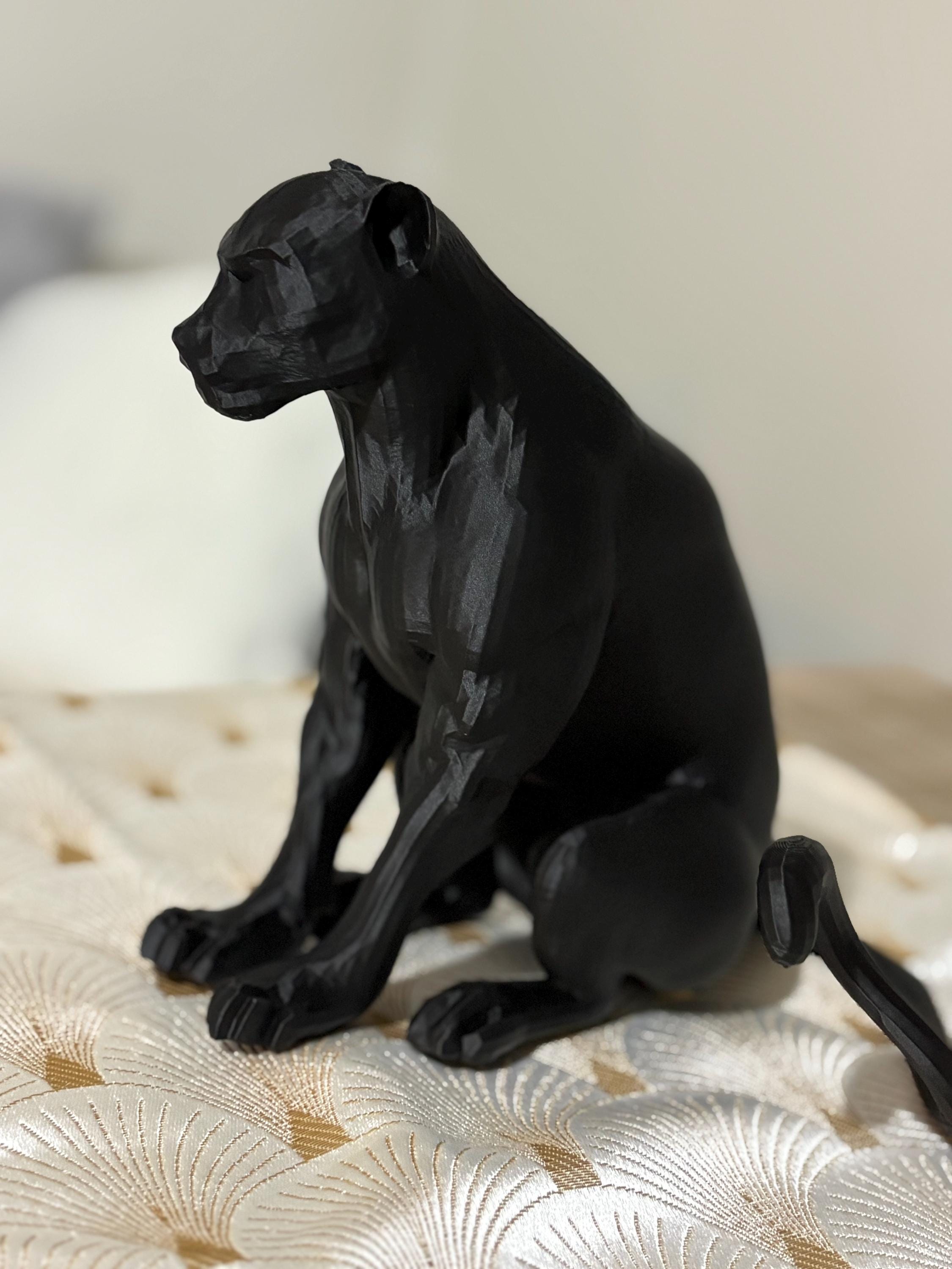 Sitting Black Panther Design Majestic Watcher Black Panther in Repose ...