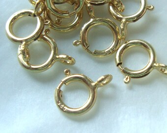 3pcs-14k Gold Spring Ring Clasp With Open Ring - Etsy