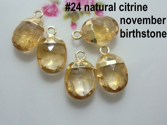 One Pc Small Faceted Gemstone Oval Drop Gold Charm - Etsy