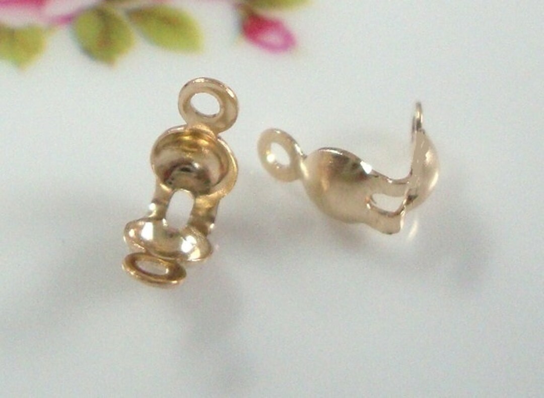 10pcs 14K Gold Filled Clamshell Bead Tip Cover Easy to Make - Etsy