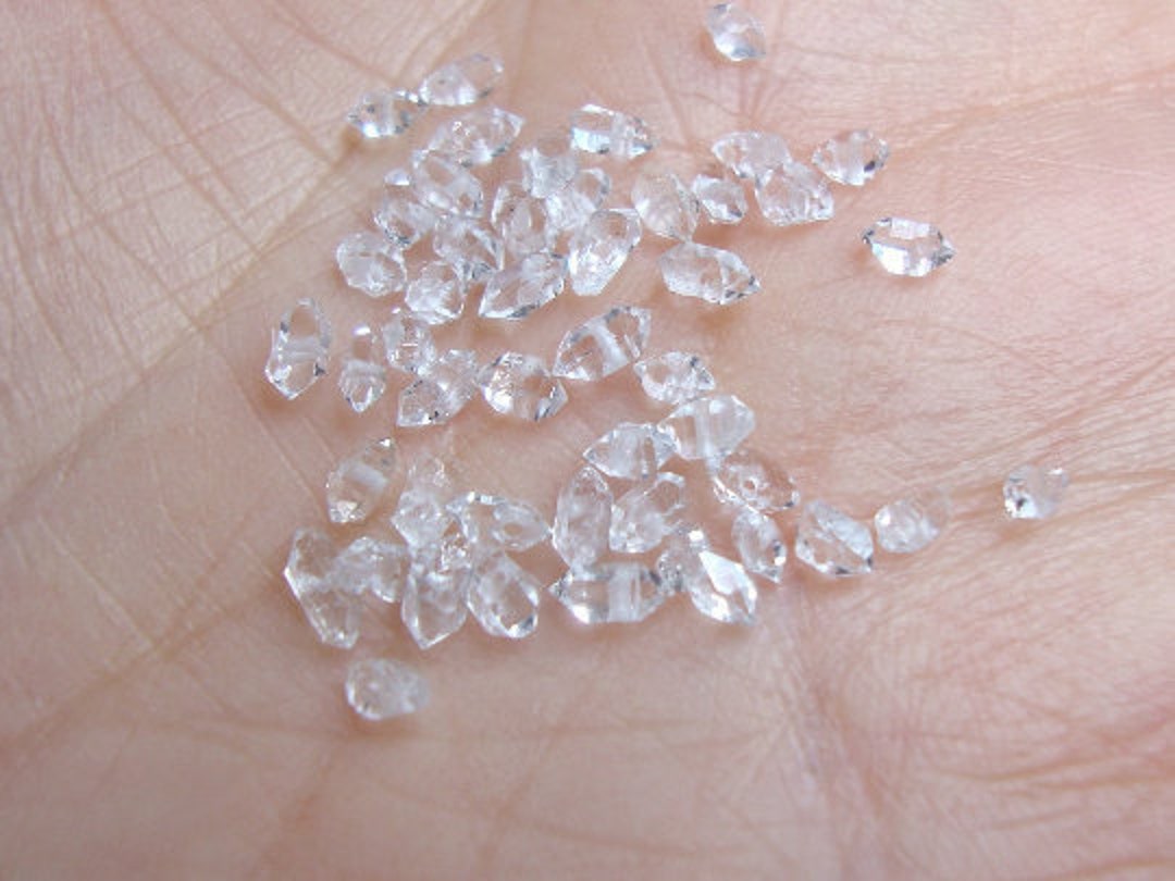 50 Pcs, 2-4mm Tiny Imperfect Small Clear Sparkling Herkimer Diamond ...