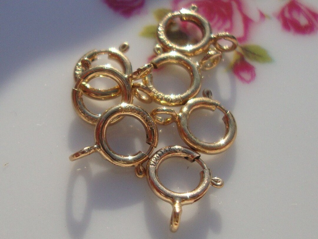 10 Pcs, 5.5 Mm, 14k Gold Filled Spring Clasp With Closed Ring - Etsy
