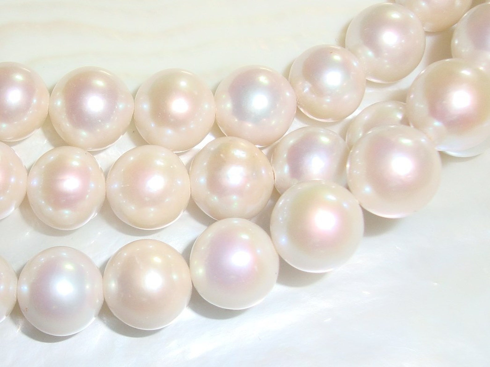 Real Pearl, Lilac Pale Pink Round Freshwater Pearls, Natural Color, 8.5 ...