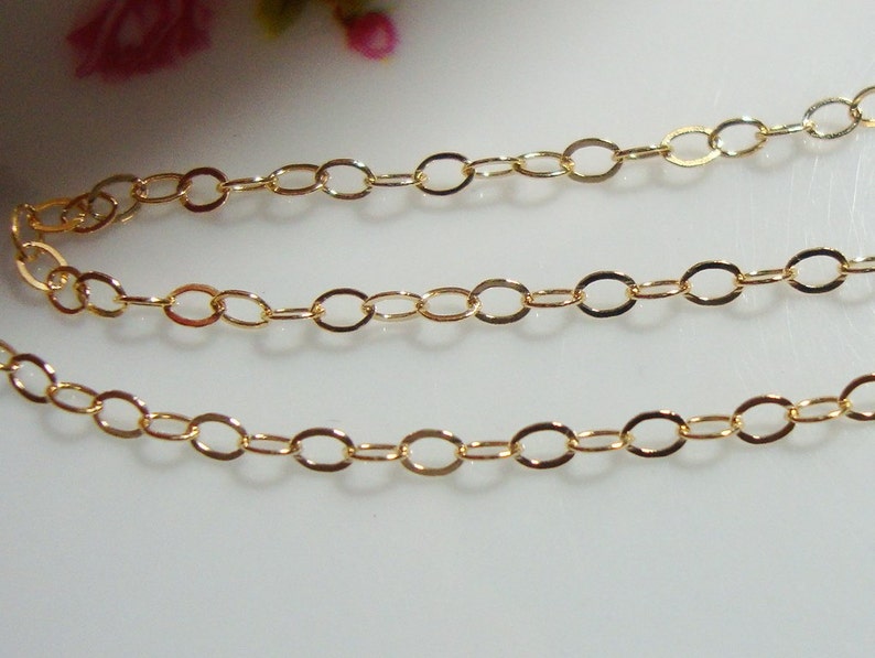 14K Gold Filled Small Hammered Cable Chain 5 Ft 1.2x1.8mm | Etsy