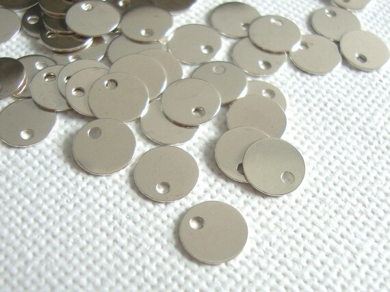Sterling Silver Sequin Disc Tags 10 pcs 6mm 28g gauge High | Etsy