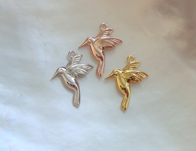 Small Hummingbird Charm Tiny Hummingbird Pendant Finding - Etsy
