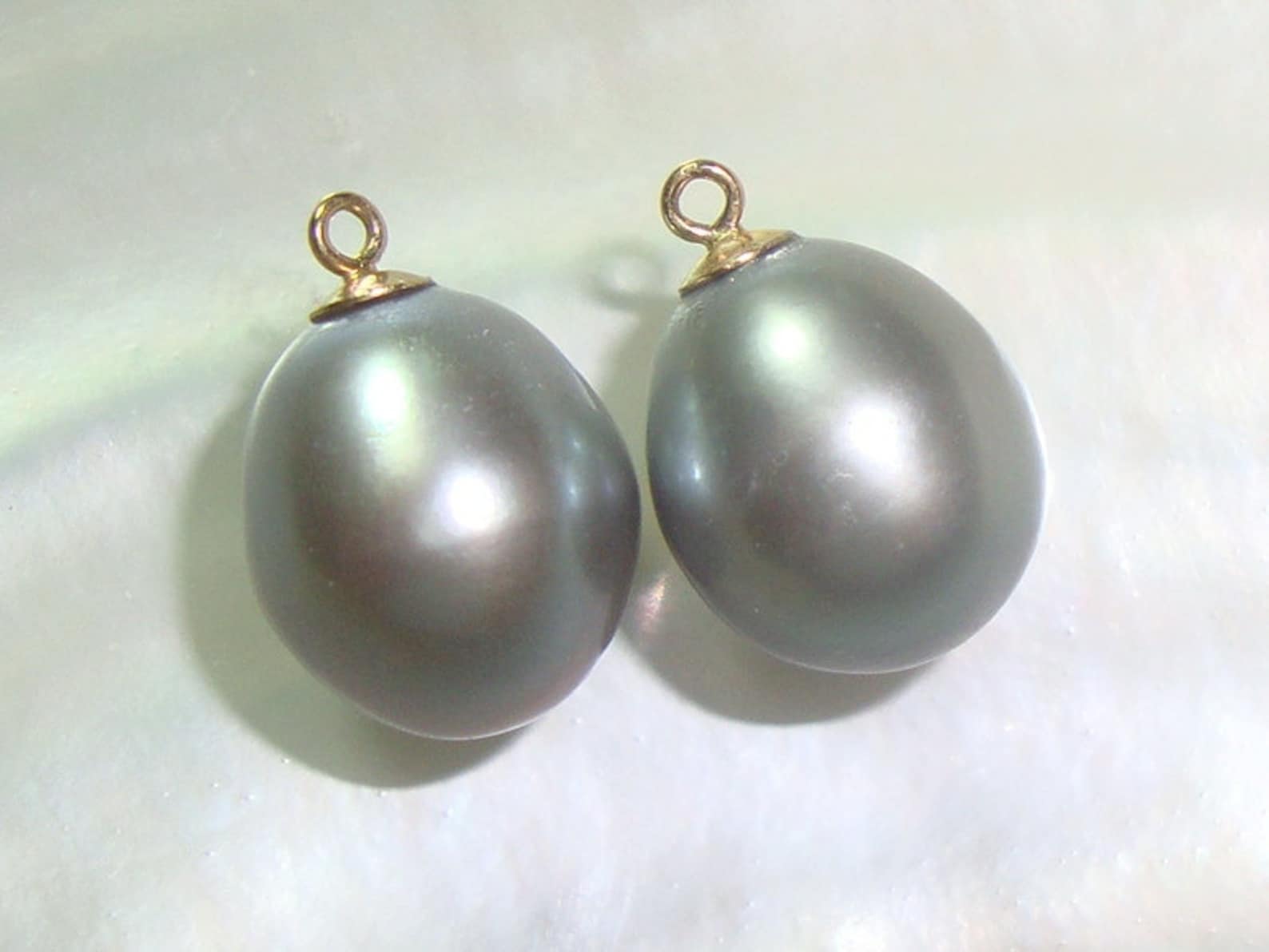 Fresh Water Pearl, Gray Drop Pearl Dangles, Pearl Pendant, Sterling ...