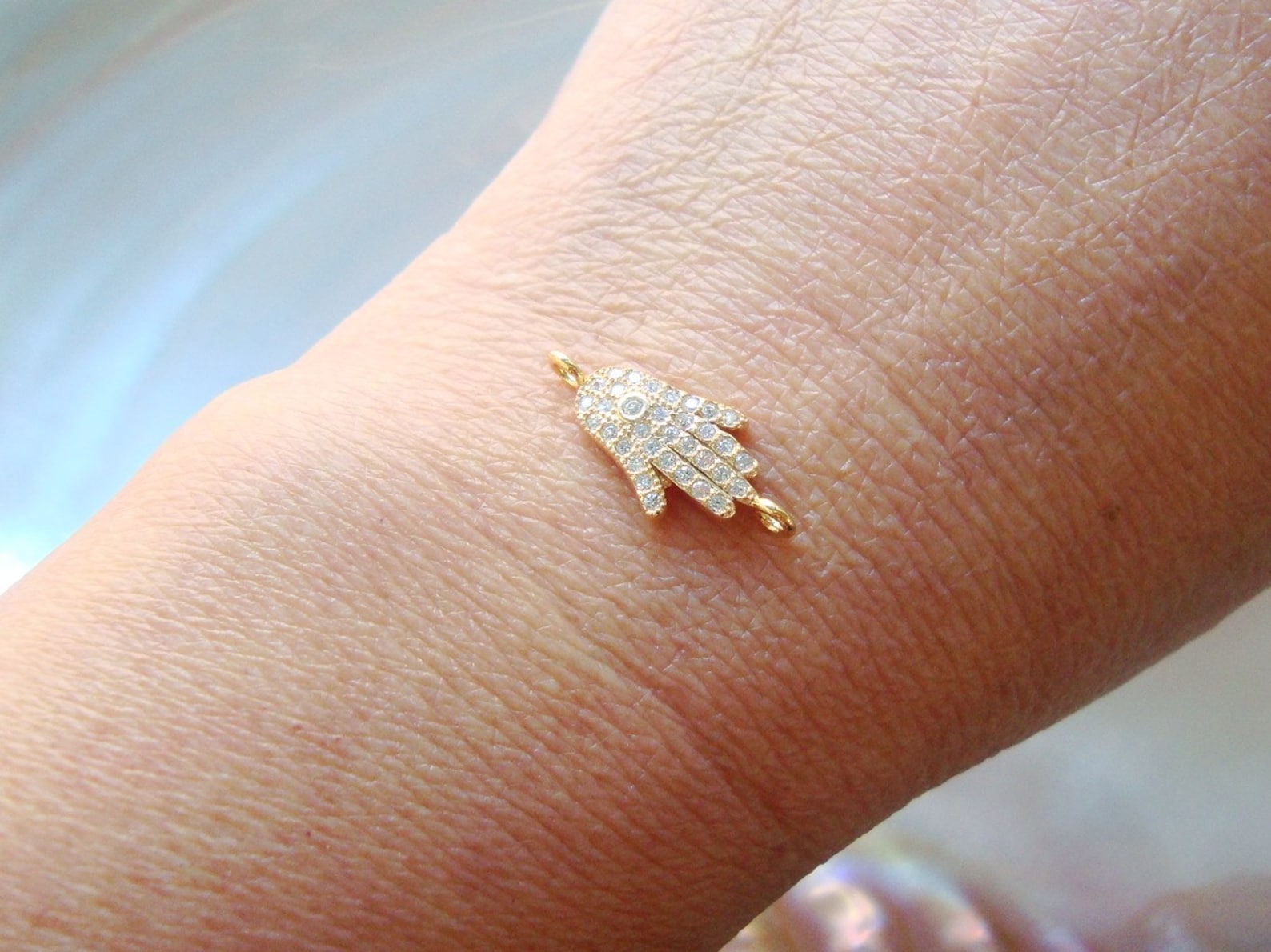 Hamsa Hand 18K Gold Over Sterling Silver Hamsa Hand Link - Etsy