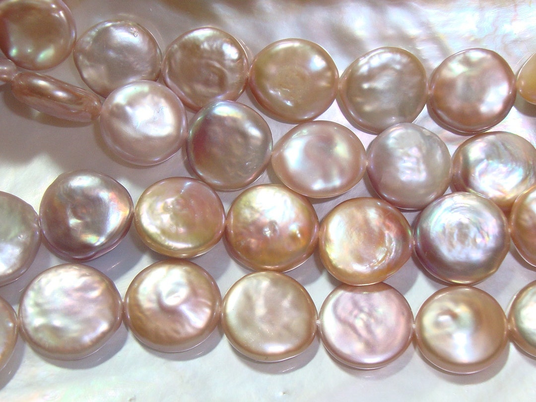 12 Pearls, Lovely Peach Cream Apricot Fresh Water Pearl, Qaulity 13 ...