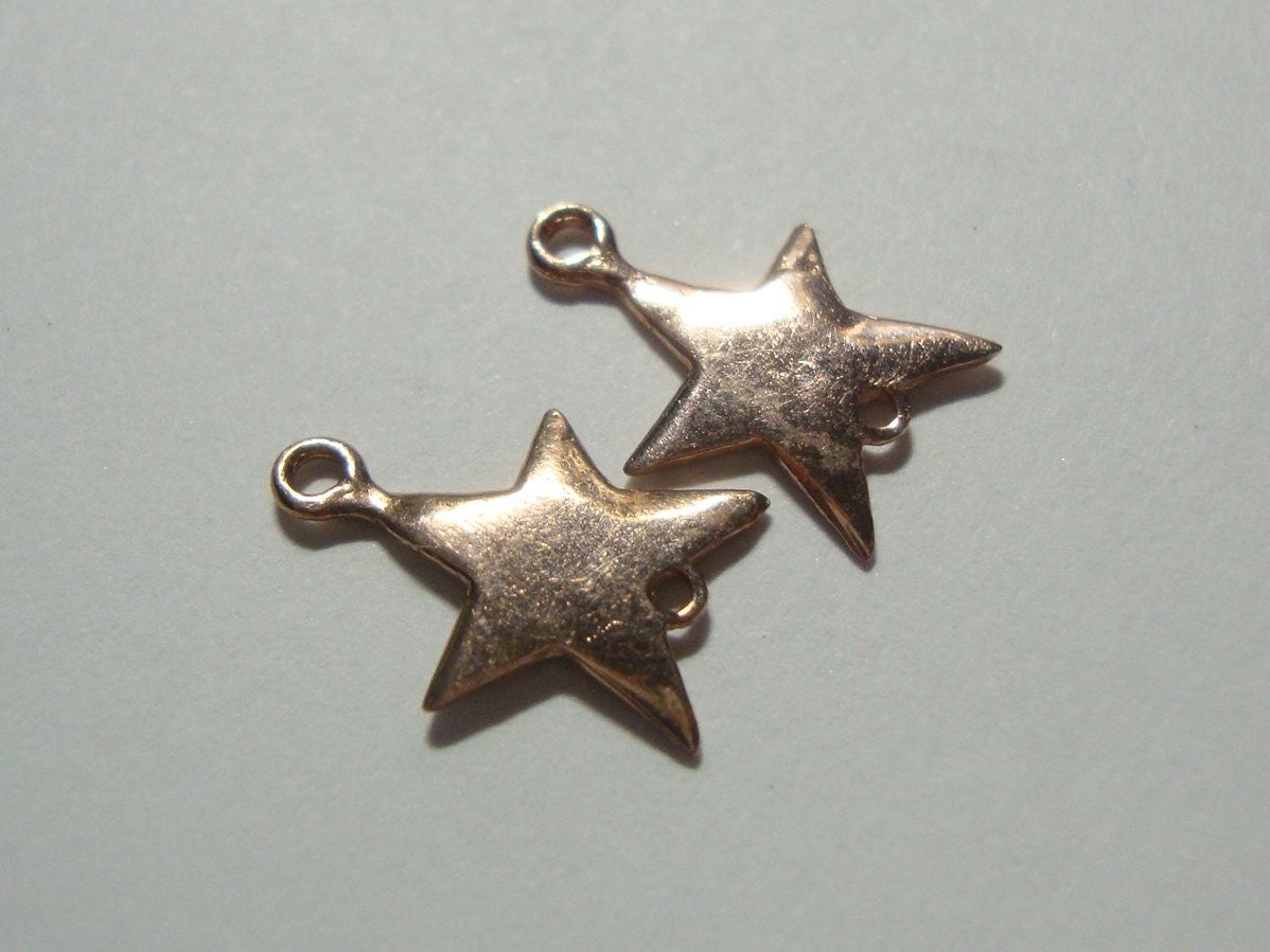 Tiny Little Star Pendant Connectors Charm, Rose Gold Over 925 Sterlig ...