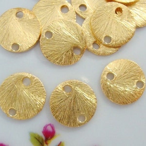 Bulk 24 Pcs, 24K Vermeil Over Sterling Silver Brushed Textured Round 2 ...