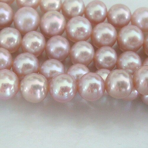 Real Pearl Lilac Pale Pink Round Freshwater Pearls Natural - Etsy