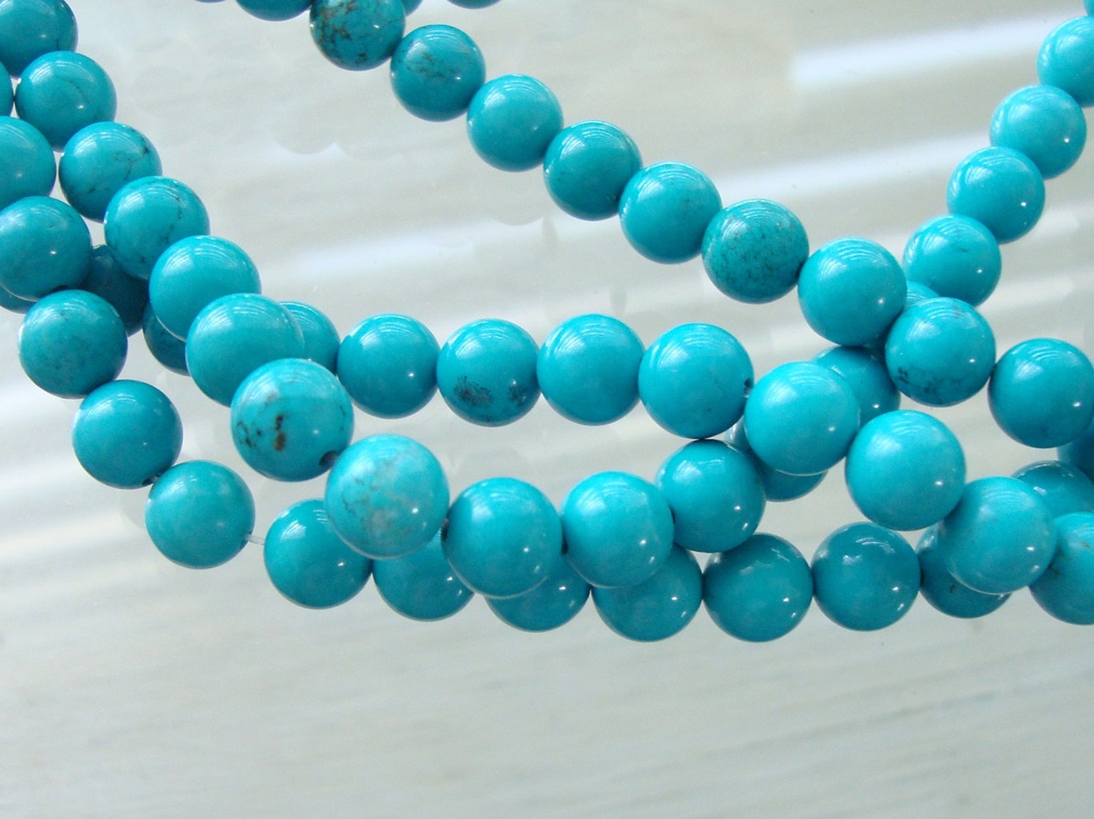 Blue Turquoise 6mm Smooth Round Beads Manmade Turquoise - Etsy