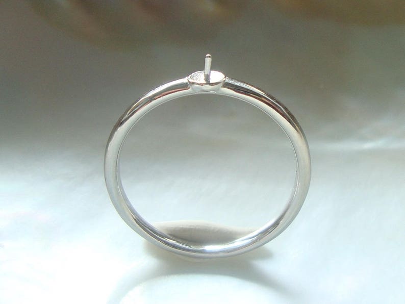 Solid Sterling Silver Ring Setting Half Drilled Pearl and | Etsy