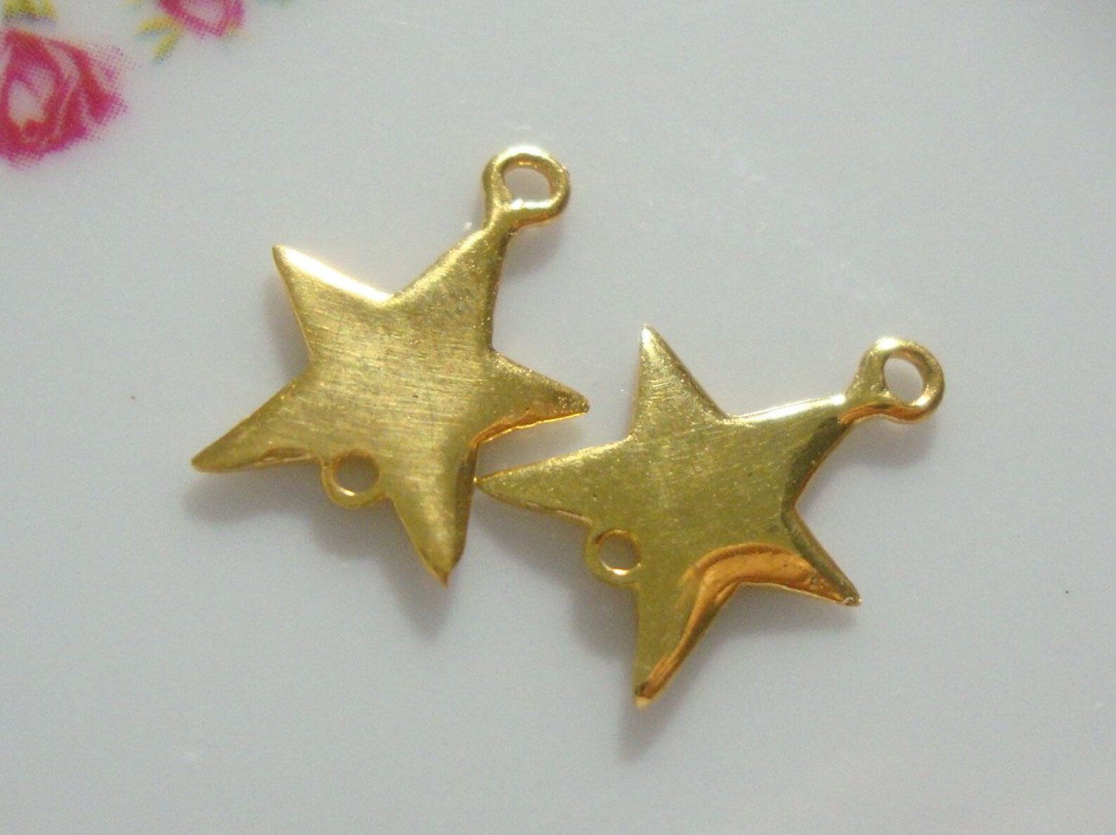 Tiny Little Star Pendant Connectors Charm, Rose Gold Over 925 Sterlig ...