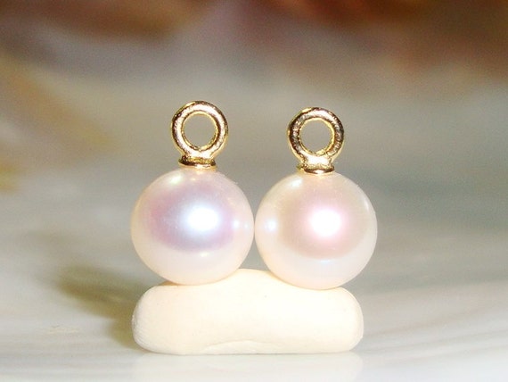 2 Pearls 5.5-6mm AAA Pearls Fresh Water Pearl Round Pearl | Etsy