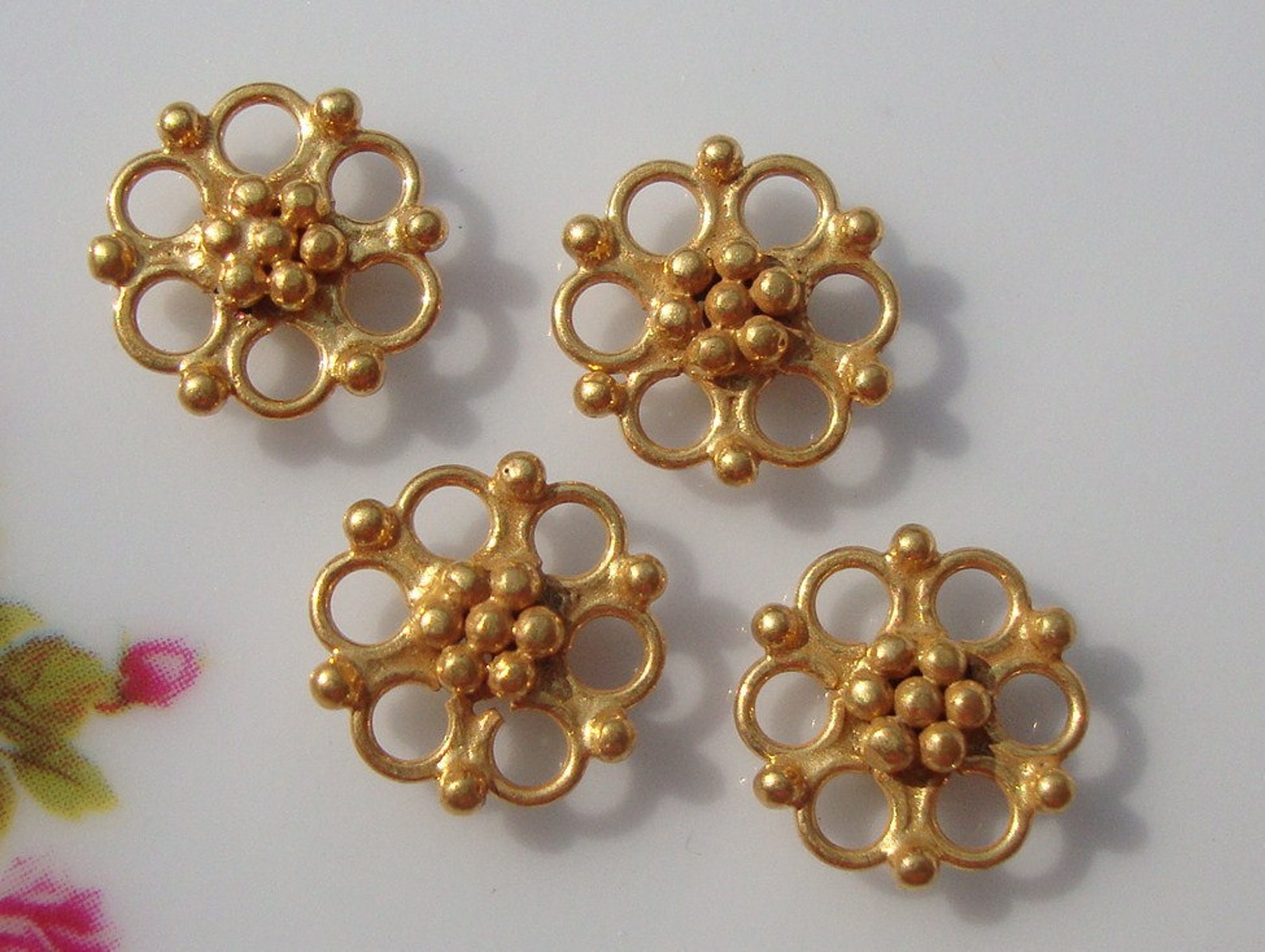 20 Pcs 8x8mmgold Vermeilbeautiful Flower Connectors Link - Etsy