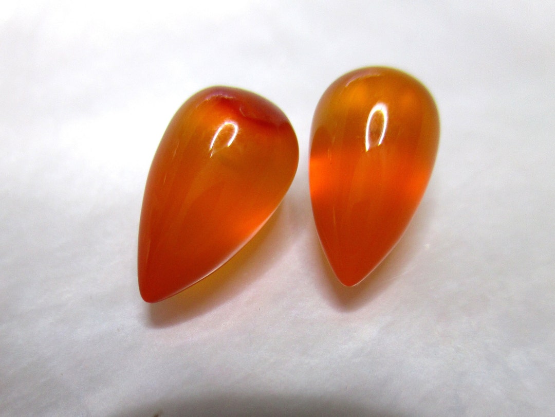 2 Pcs, 6x10mm, AA+ Beautiful Carnelian, Mandarin Orange Upside Down ...