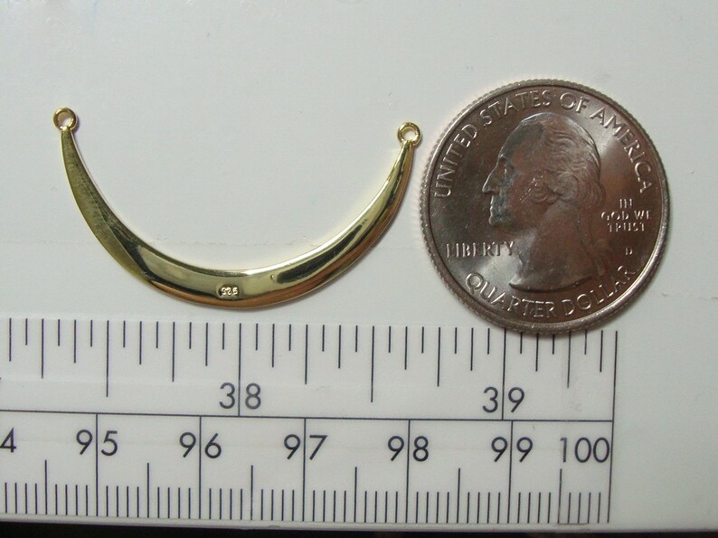 Crescent Moon Pendant, Half Moon Connector, Beautiful Quality Handmade ...