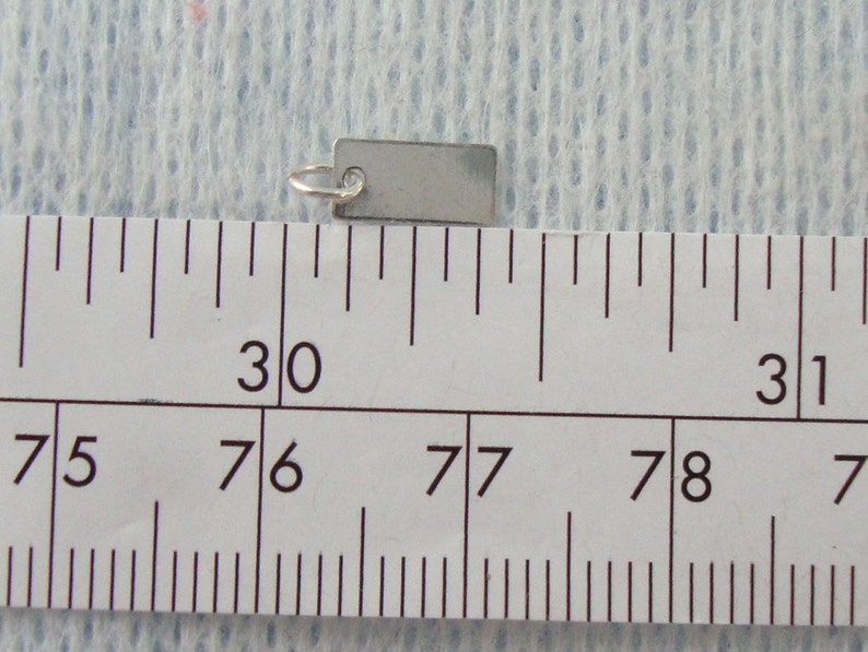 Sterling Silver rectangular quality tag 4x8mm 4mm open jump | Etsy