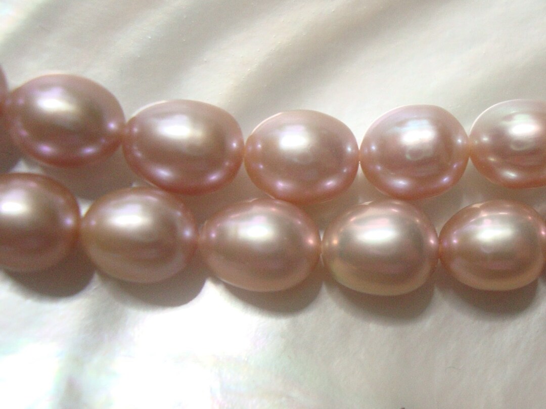 9-10x7-7.5mm, 16" Strand, 41 Pearls, Freshwater Pearl, Amazing Natural ...