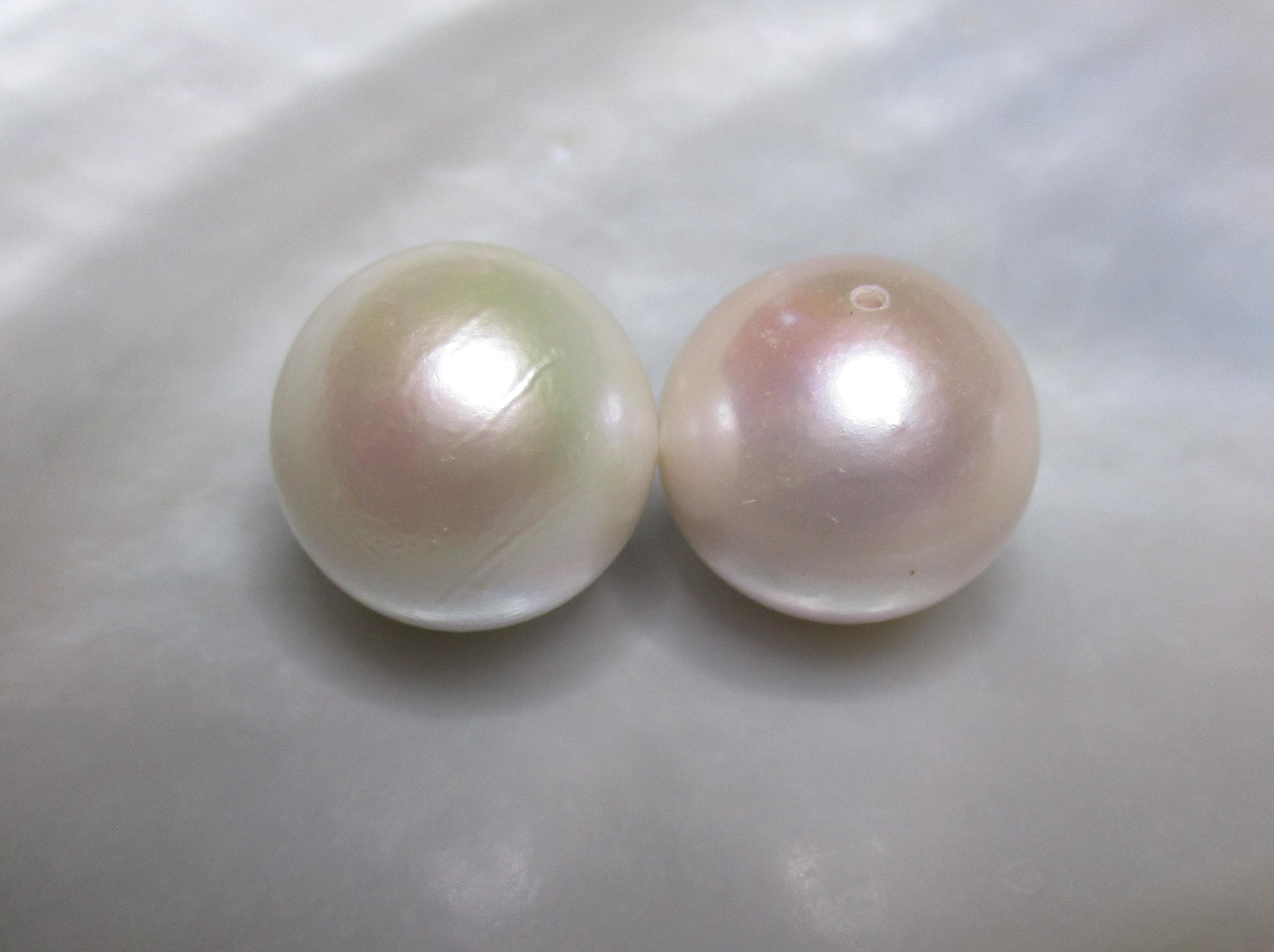 14-15mm, 2 Pcs AA+ Huge Freshwater Pearl Round Pearl, Edison Pearl ...