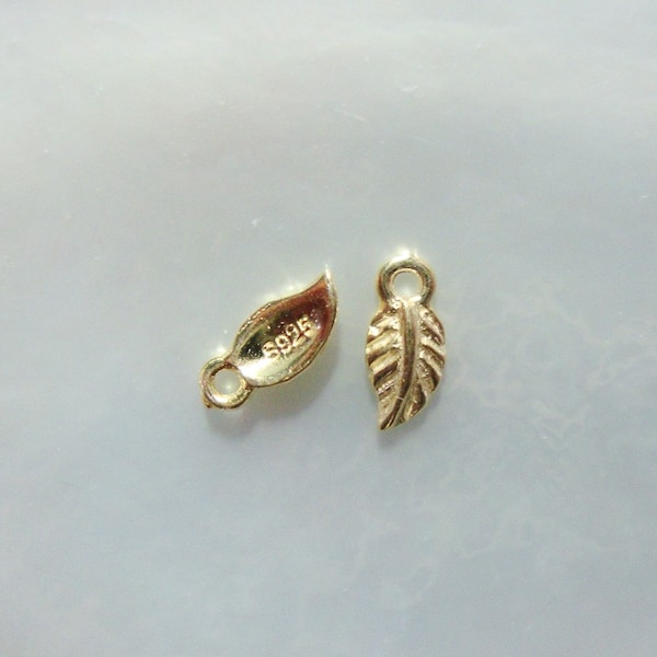 Tiny Leaf Charm - Etsy