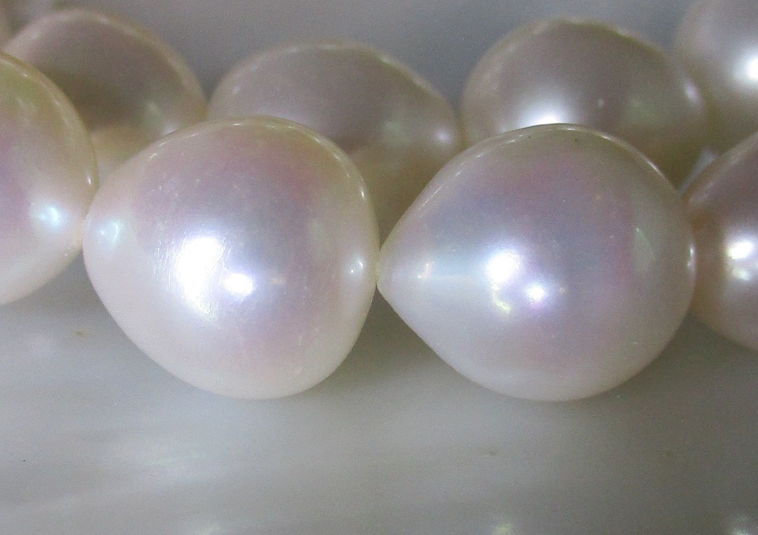 8" Strand, Chubby Huge Lustrous Natural Freshwater Pearl Drop, 11-13x10 ...