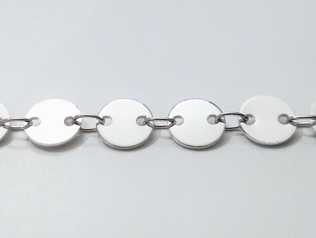 Silver Coin Sequins Chain, 6mm Discs, Minimalist, Dainty, Choose Your ...