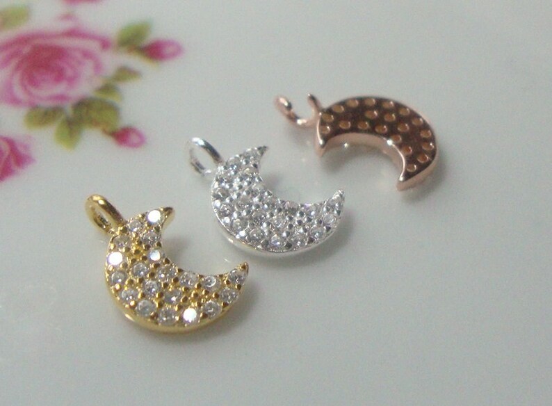 1 Pc 925 Sterling Silver Pave Set Diamond White CZ Tiny Small - Etsy