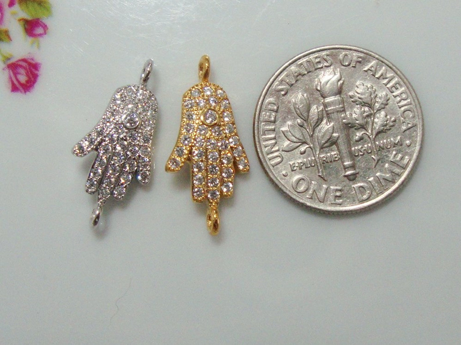 Hamsa Hand 18K Gold Over Sterling Silver Hamsa Hand Link - Etsy