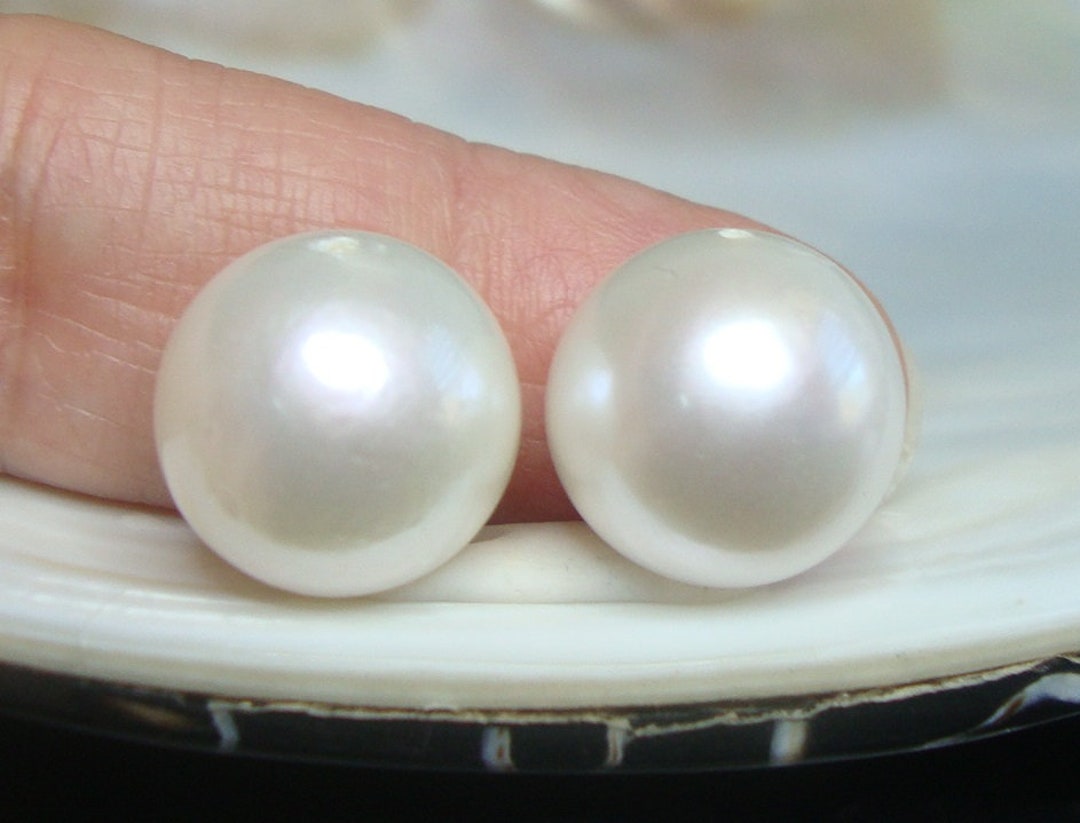 14mm, AAA Gigantic Fresh Water Pearl Round Pearl, Half Drilled, Best Find - Etsy