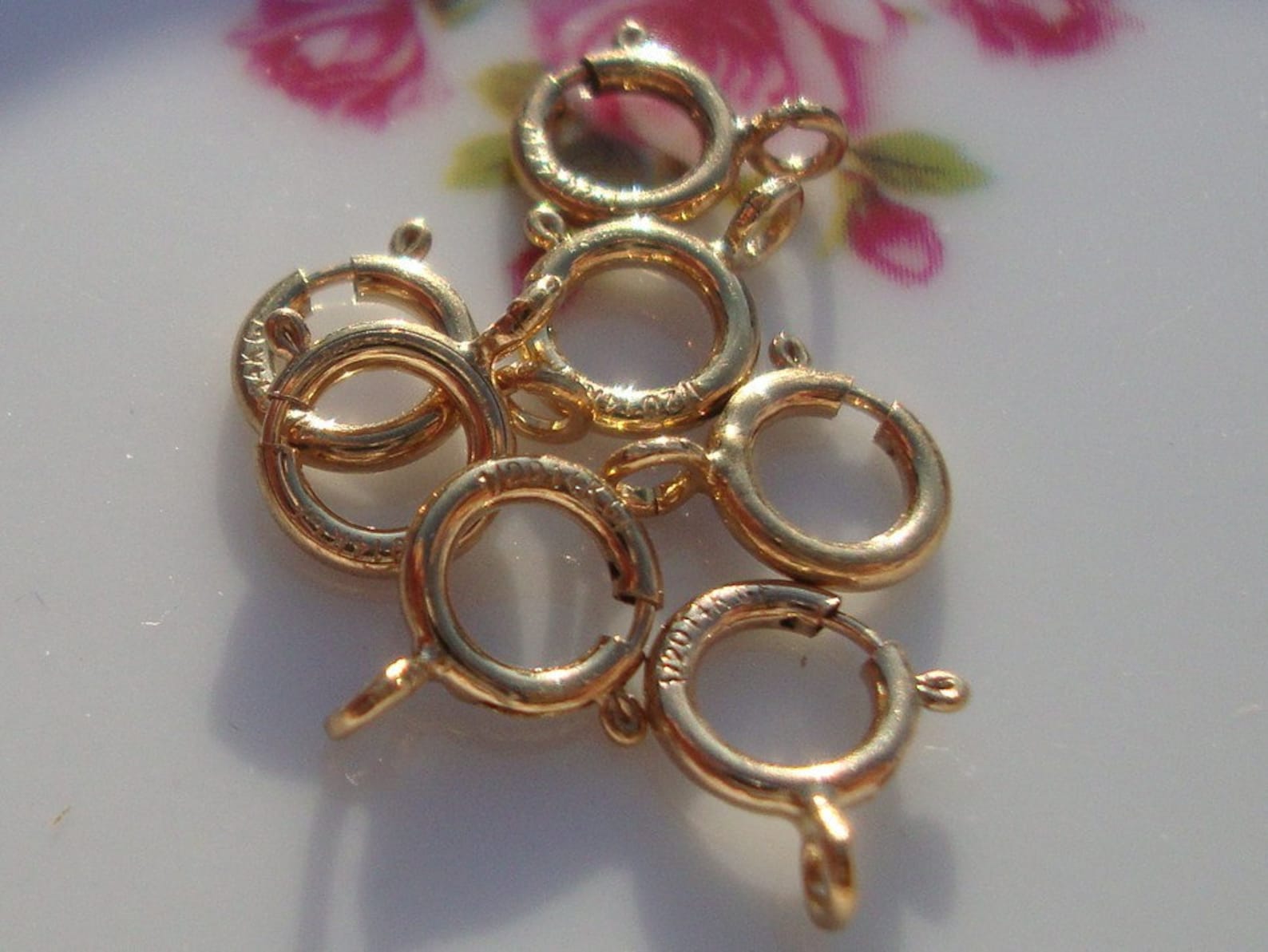 10 Pcs 5.5 Mm 14k Gold Filled Spring Clasp With Closed Ring - Etsy