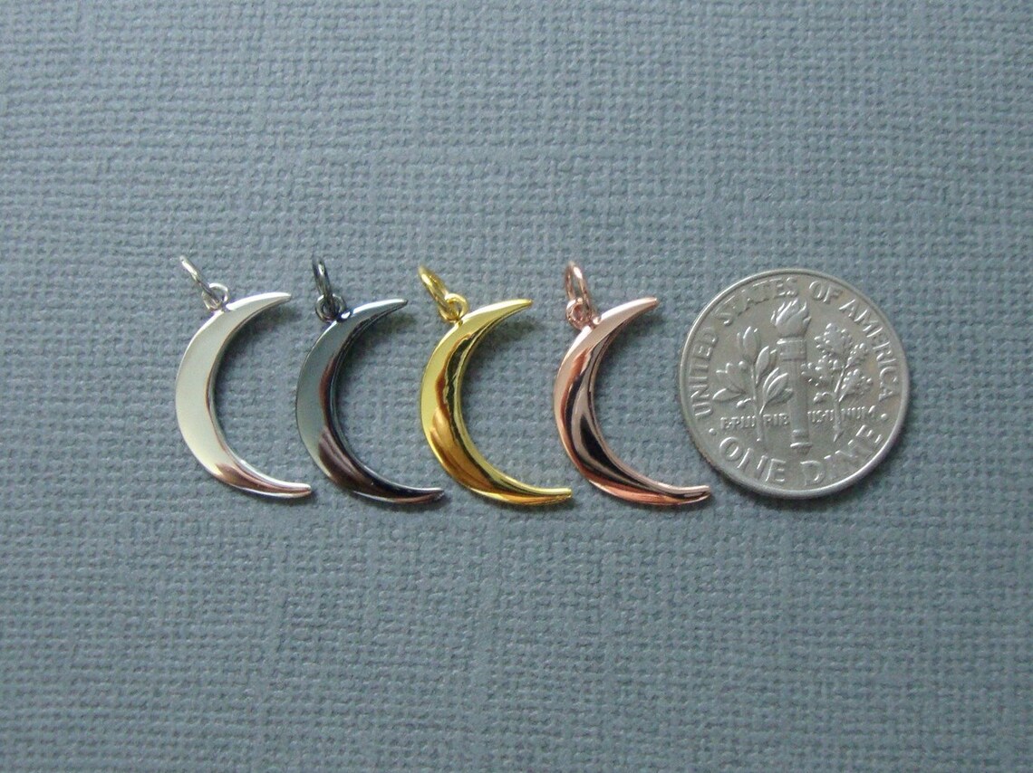 Bulk 5 Pcs, Crescent Moon Pendant, Half Moon Pendant, Beautiful Quality ...