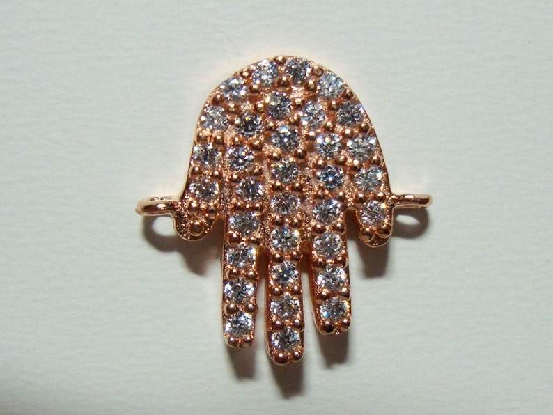 Hamsa Hand Rose Gold Sterling Silver Hamsa Hand Link | Etsy