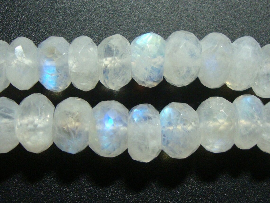 Organic Cut Rainbow Blue Fire Moonstone Micro Faceted - Etsy