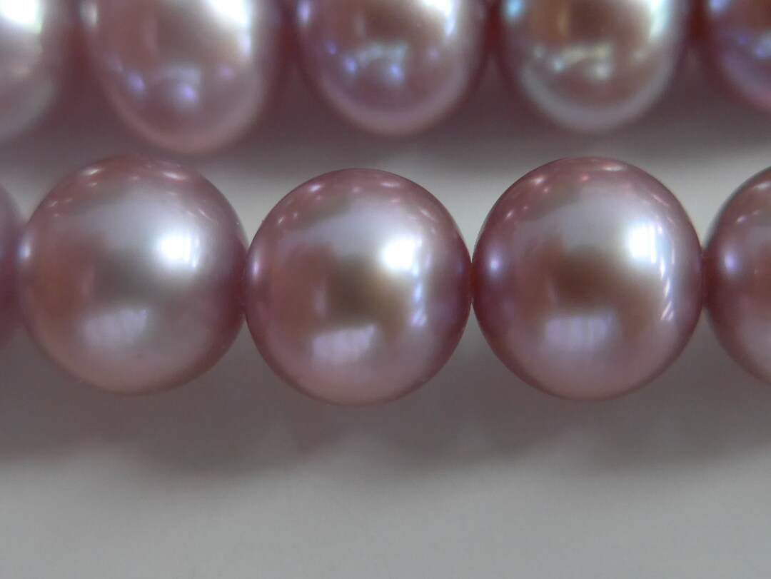 6-7mm, 1/2 Strand, True Color Fresh Water Pearl, AAA Natural Mauve Pink ...