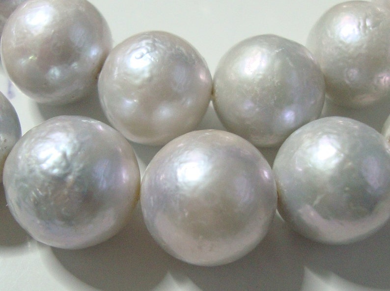 Freshwater Pearl Huge Round Nucleated Bead Pearl, 13-14mm, 5/8", 2 Pcs ...