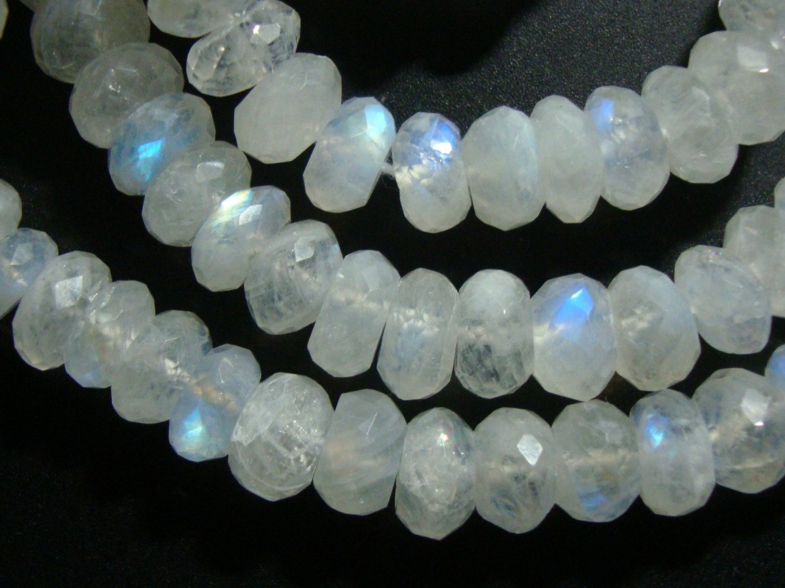 Organic Cut Rainbow Blue Fire Moonstone Micro Faceted | Etsy