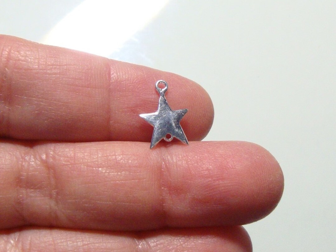 Tiny Little Star Pendant Connector Charm, 925 Sterlig Silver Pendant ...