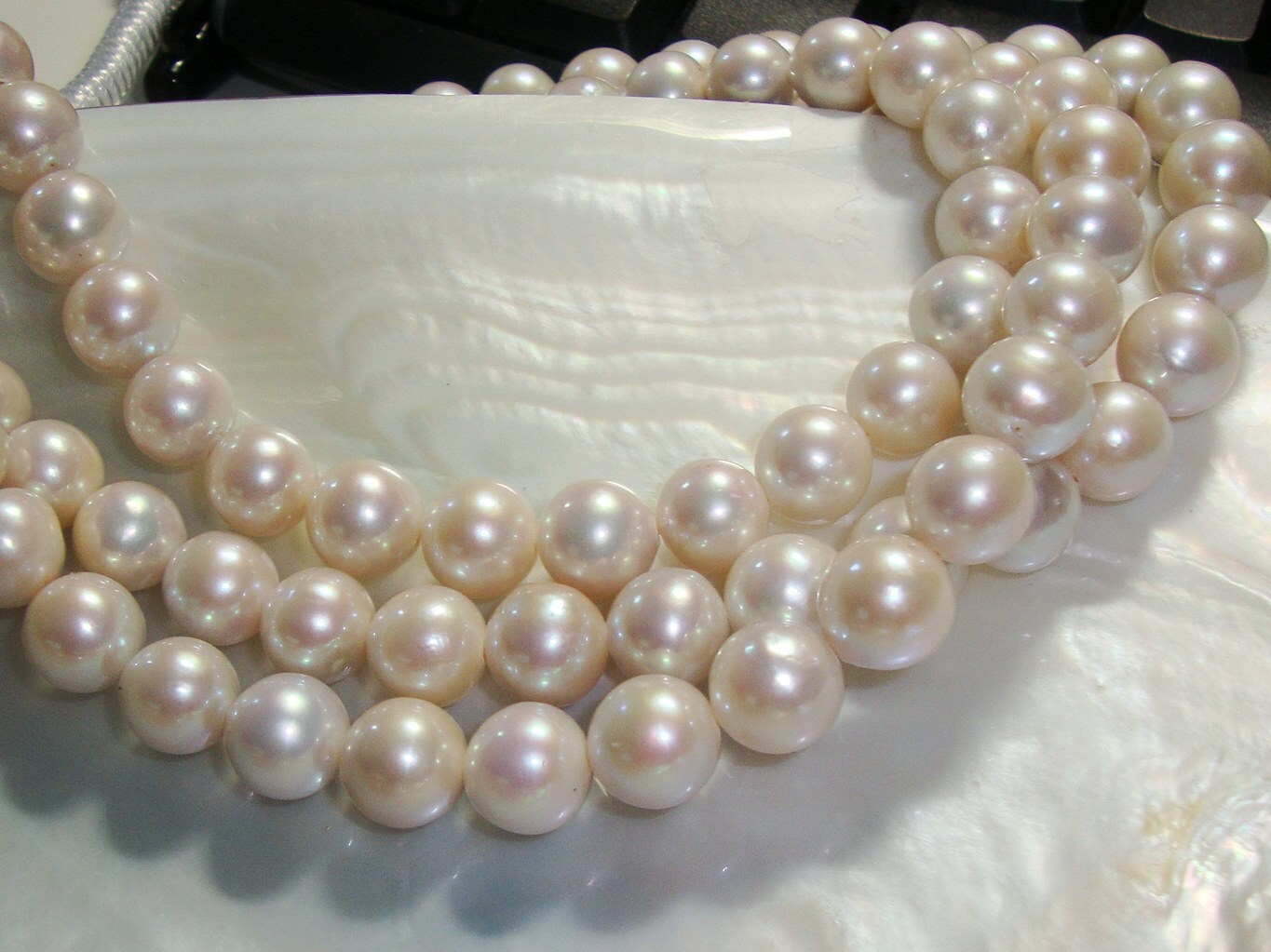 Real Pearl, Lilac Pale Pink Round Freshwater Pearls, Natural Color, 8.5 ...