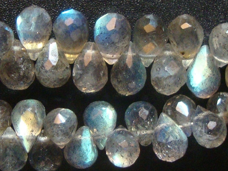 20 Pcs - 5-6x3-4mm, AAA Labradorite Lovely Baby Micro Faceted Teardrop ...
