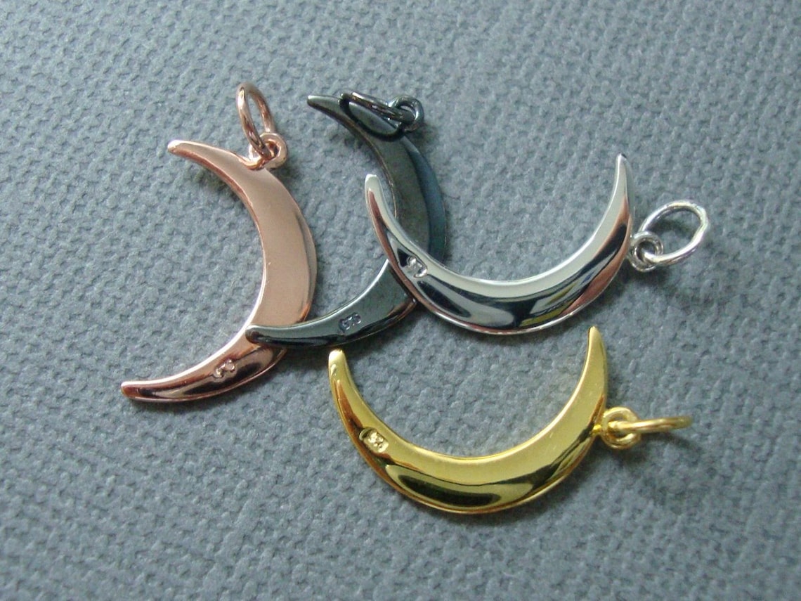 Bulk 5 Pcs, Crescent Moon Pendant, Half Moon Pendant, Beautiful Quality ...