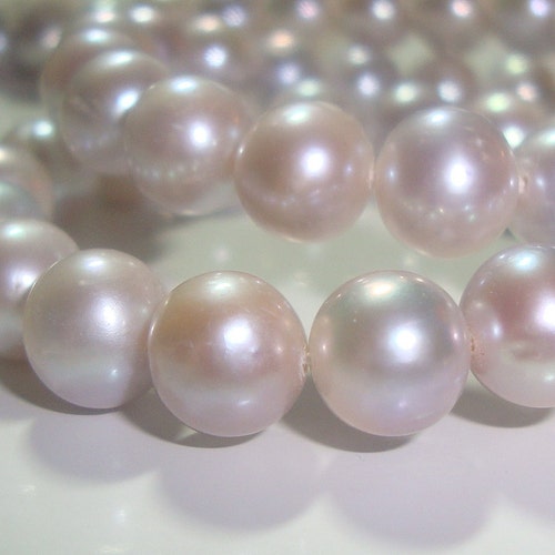 Real Pearl Lilac Pale Pink Round Freshwater Pearls Natural - Etsy
